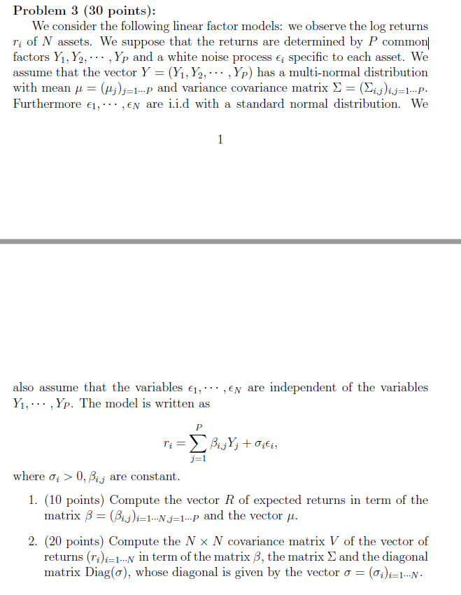 Problem 3 (30 points): We consider the following | Chegg.com