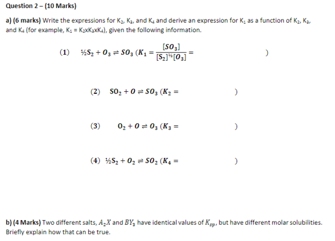 Solved b) (4 ﻿Marks) ﻿Two different salts, A2x ﻿and BY3 | Chegg.com