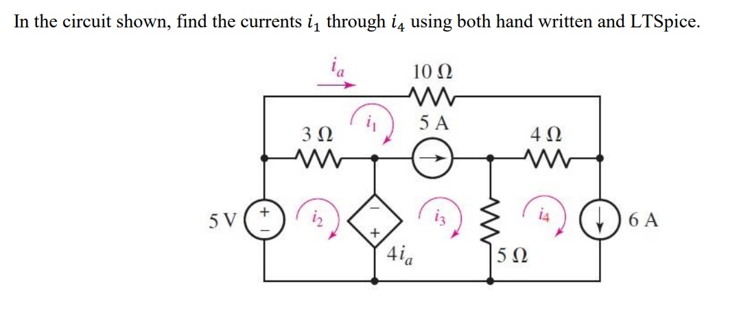 Solved In ﻿the circuit shown, find the currents i1 ﻿through | Chegg.com