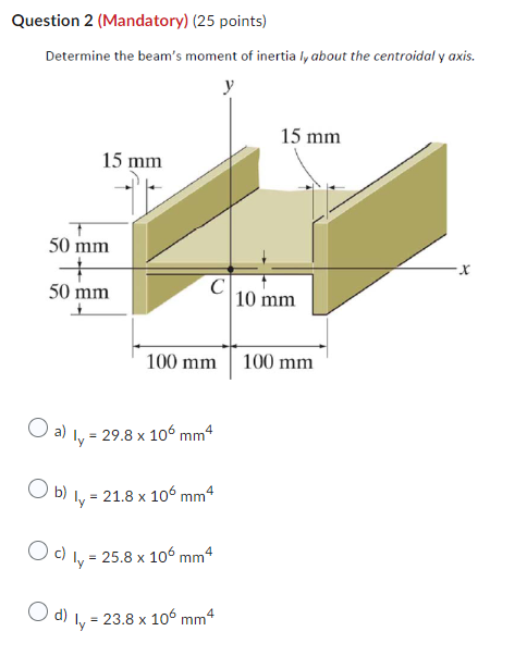 Solved Question 2 (Mandatory) (25 ﻿points)Determine the | Chegg.com
