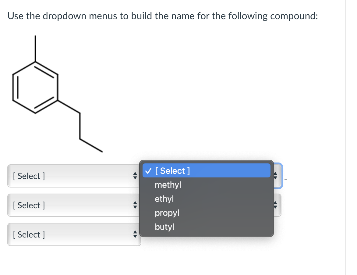 Solved Use the dropdown menus to build the name for the | Chegg.com