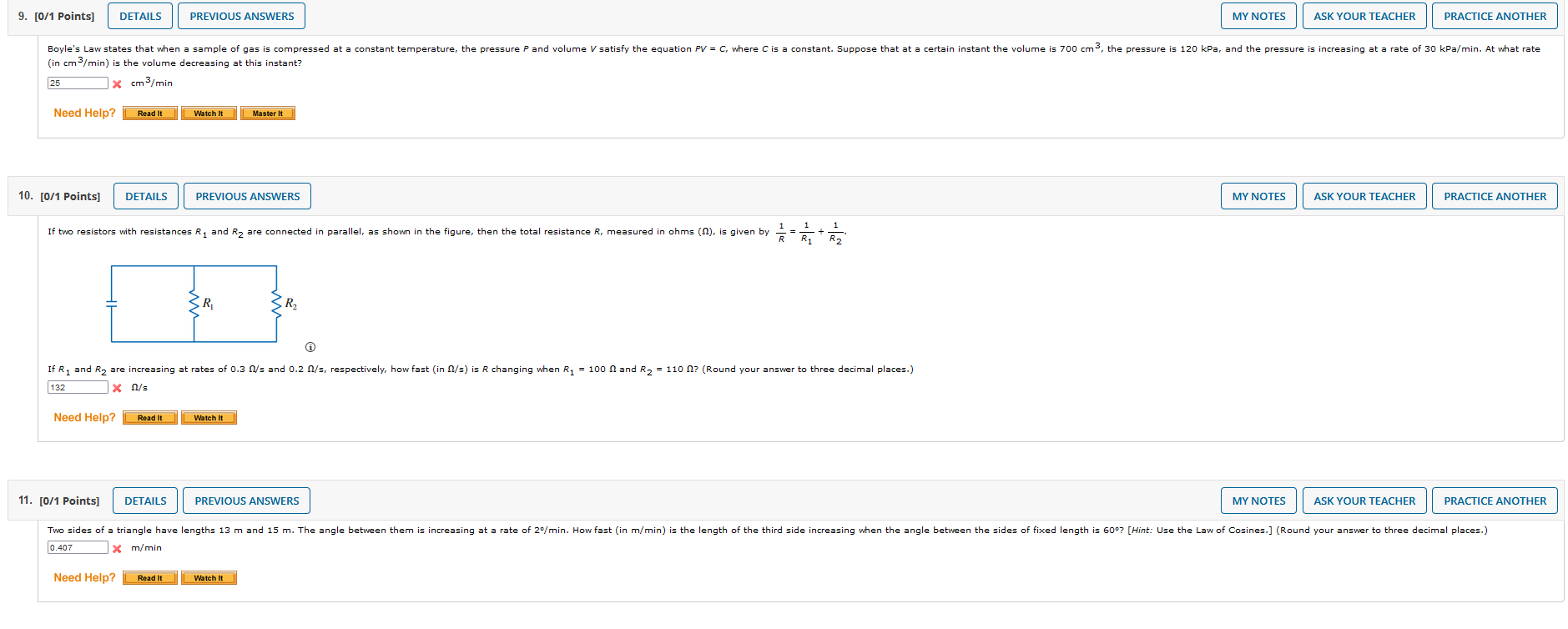 Solved (in cm3/min ) is the volume decreasing at this | Chegg.com