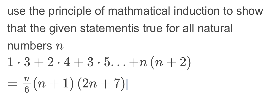 Solved use the principle of mathmatical induction to | Chegg.com