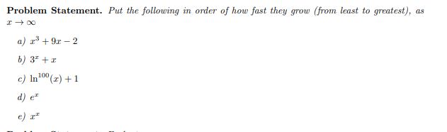 Solved Problem Statement. Put the following in order of how | Chegg.com