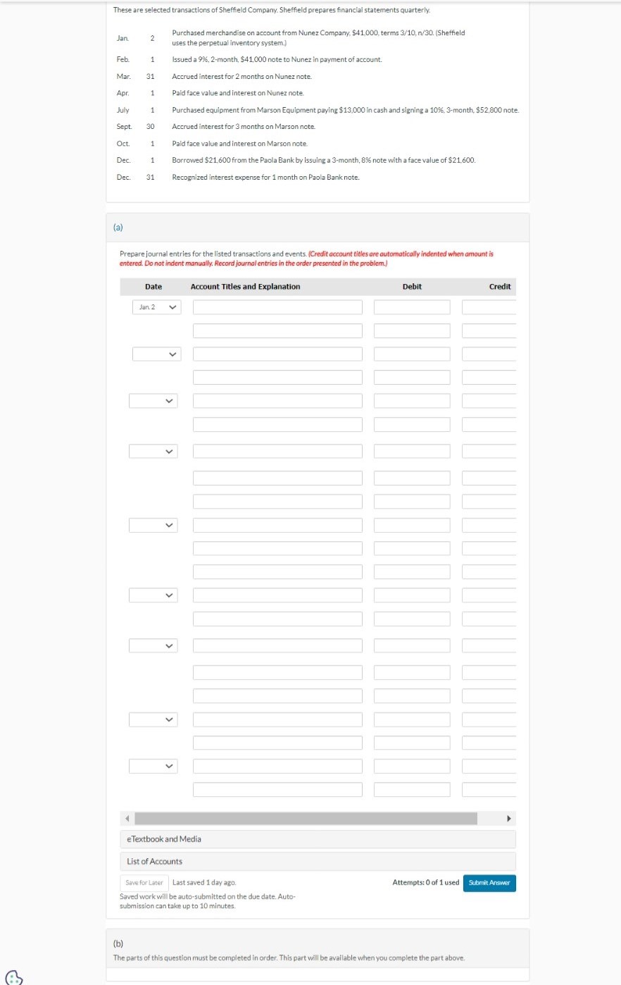 Solved These are selected transactions of Sheffield Company. | Chegg.com