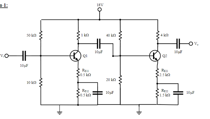 a) Perform DC analysis of transistor Q1. Calculate | Chegg.com