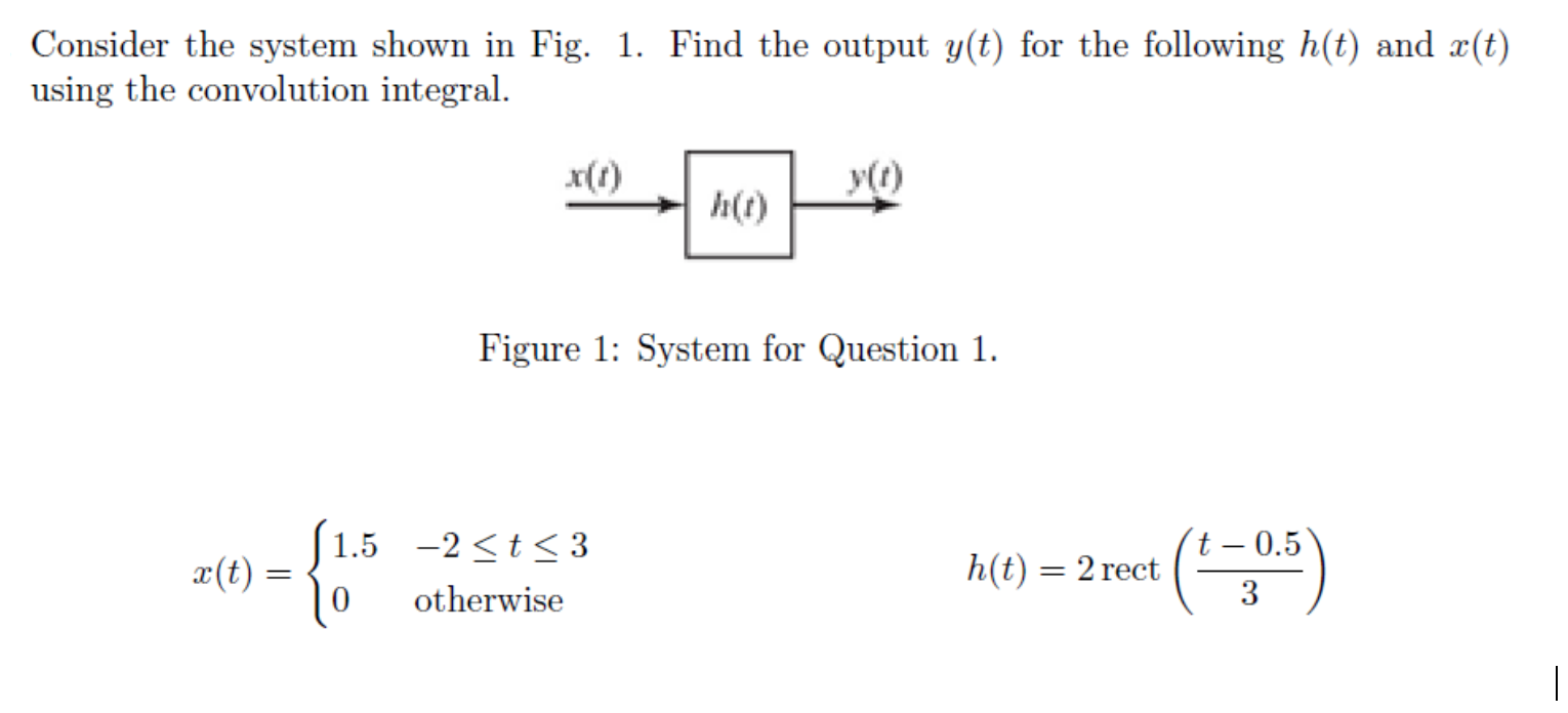 Solved Consider the system shown in Fig. 1. Find the output | Chegg.com
