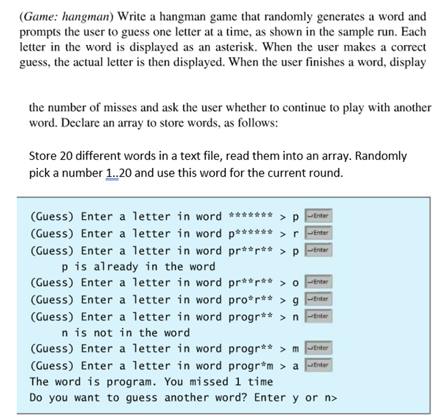 Solved Game Hangman Write A Hangman Game That Randomly