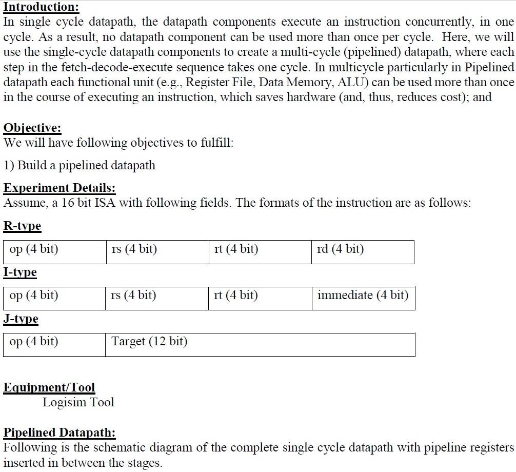 Introduction: In single cycle datapath, the datapath | Chegg.com