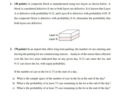 Solved 1. (30 points) A composite block is manufactured | Chegg.com