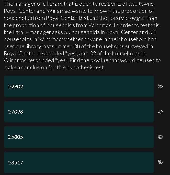 Solved The manager of a library that is open to residents of | Chegg.com