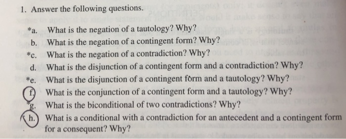 Solved 1. Answer the following questions. *a. b. *c. d. *e. | Chegg.com