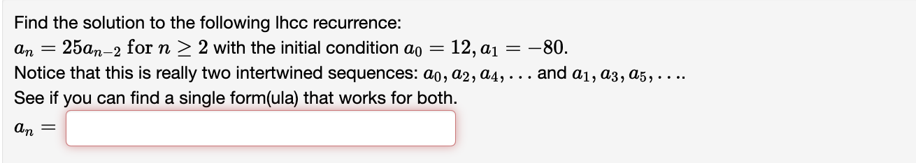 Solved There's one answer, so there is a SINGLE formula. | Chegg.com