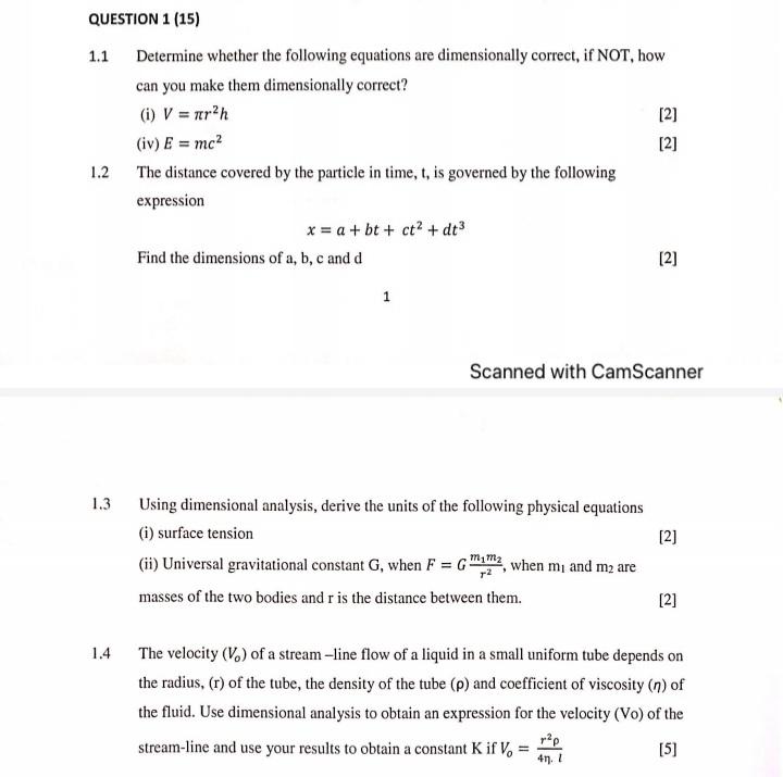 Solved 1 1 Determine Whether The Following Equations Are