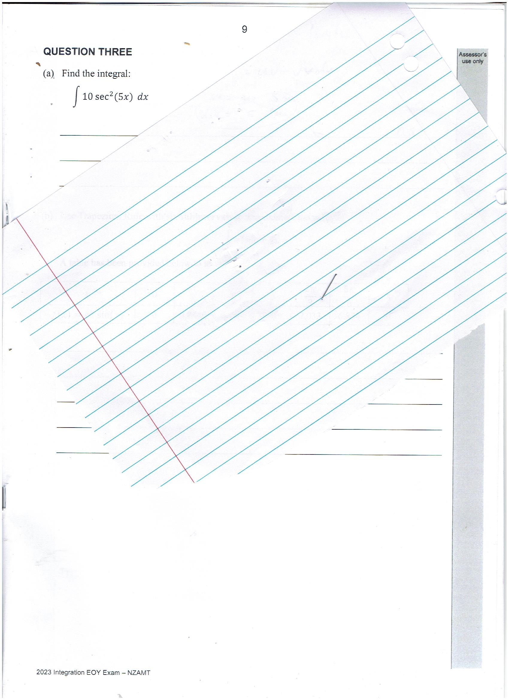 Solved 2023 Integration EOY Exam - NZAMT | Chegg.com