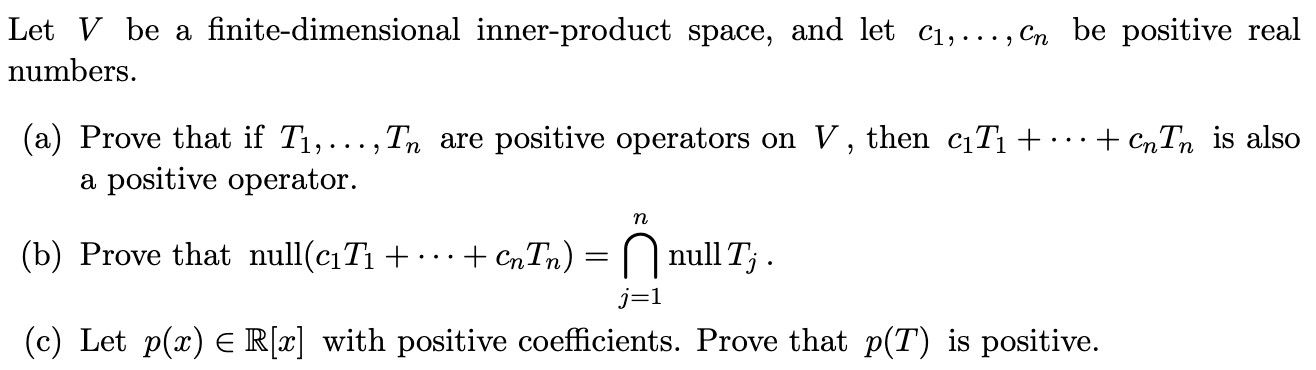 Solved Let V be a finite-dimensional inner-product space, | Chegg.com