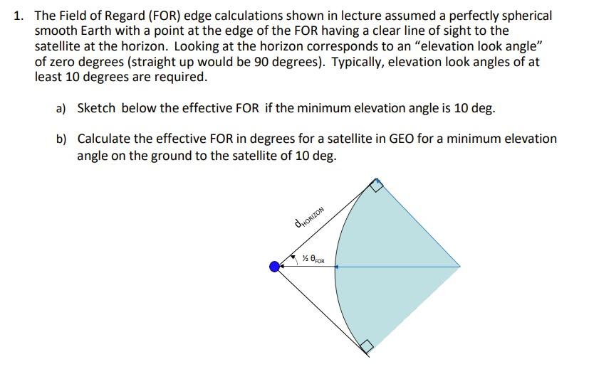 Solved The Field of Regard (FOR) edge calculations shown in | Chegg.com
