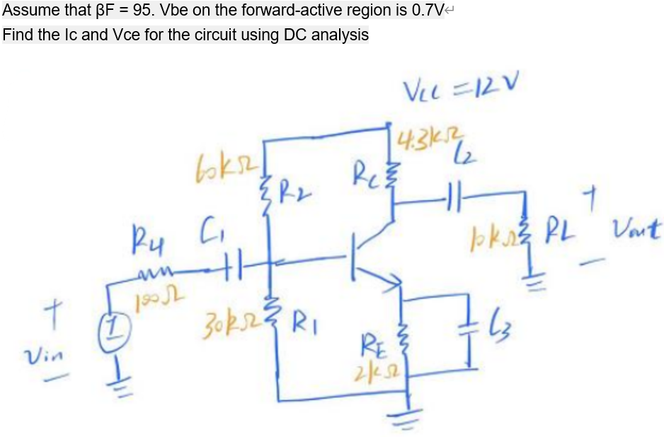 Solved Assume that βF=95. Vbe on the forward-active region | Chegg.com