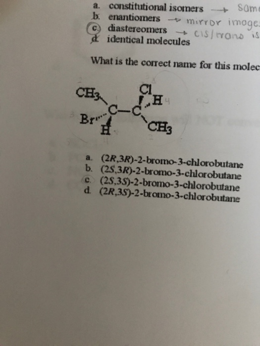 Solved What is the correct name for this molecules a. (2R, | Chegg.com