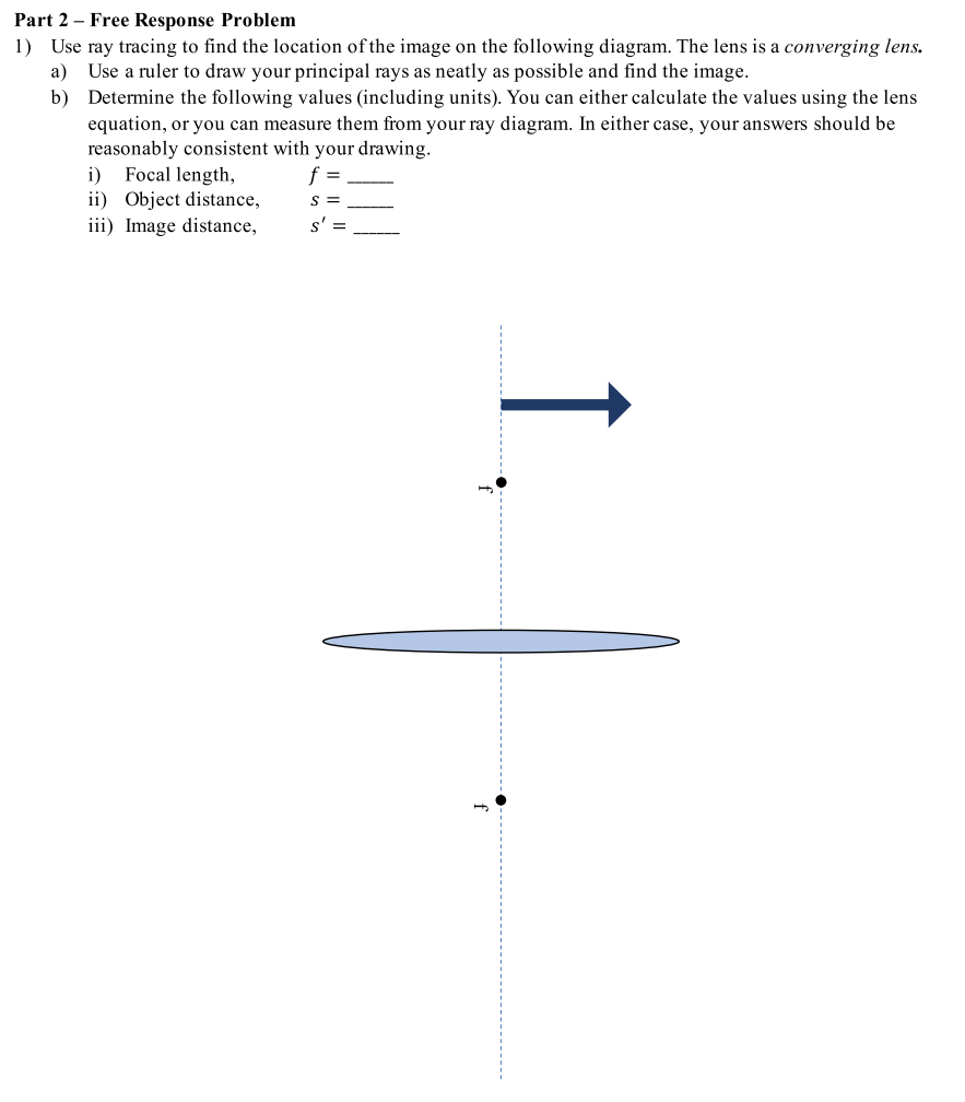 Solved Part 2 - ﻿Free Response Problem1) ﻿Use ray tracing to | Chegg.com