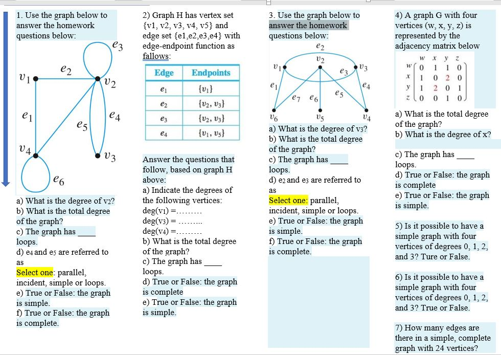 Solved 1. Use the graph below to answer the homework | Chegg.com
