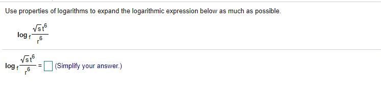 Solved Use properties of logarithms to expand the | Chegg.com