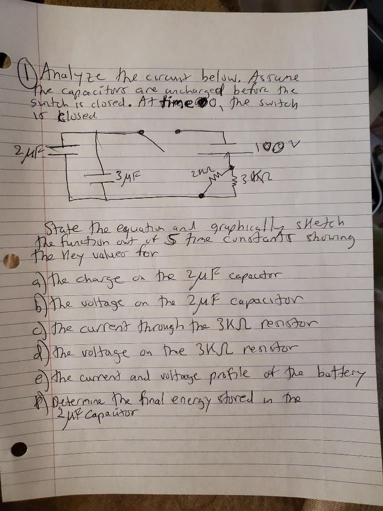 Solved 0 the cirunt below. Assune the capacitors are | Chegg.com