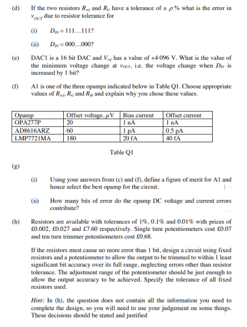 Solved Figure Q1 shows the circuit used to condition the | Chegg.com