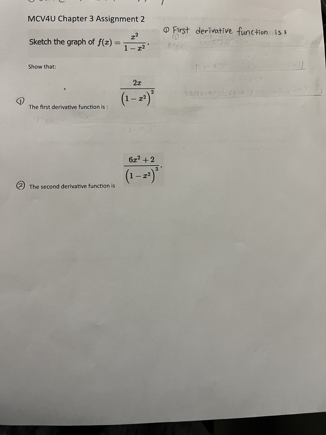 MCV4U Chapter 3 ﻿Assignment 2Sketch the graph of | Chegg.com