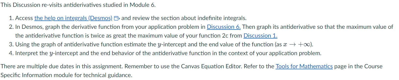 Solved his Discussion re-visits antiderivatives studied in | Chegg.com