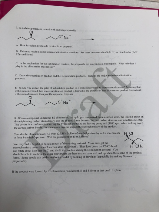 Solved 7. S-2-chloropentane is treated with sodium | Chegg.com