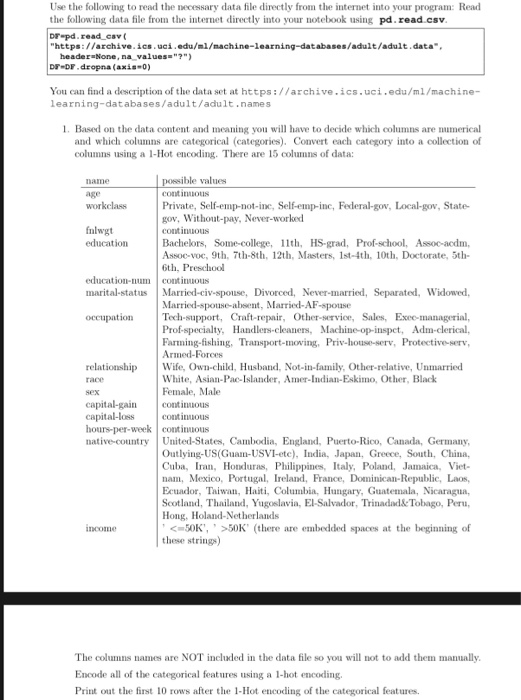 Solved Use The Following To Read The Necessary Data File