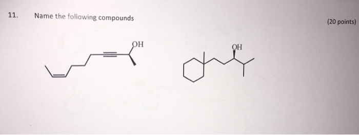Solved Name the following compounds | Chegg.com