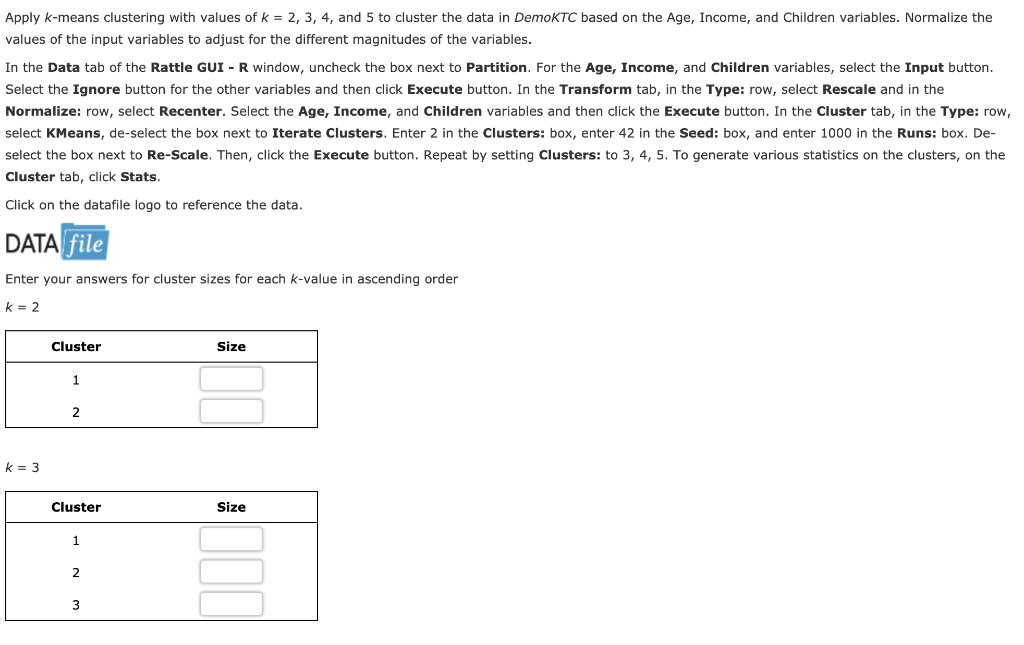 Apply K Means Clustering With Values Of K 2 3 4 