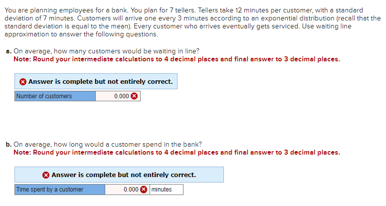 Solved You are planning employees for a bank. You plan for 7 | Chegg.com