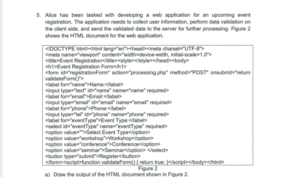 Alice has been tasked with developing a web | Chegg.com