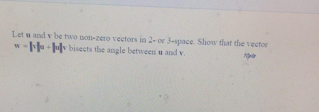 Solved What can you say about two non-zero vectors u and v | Chegg.com