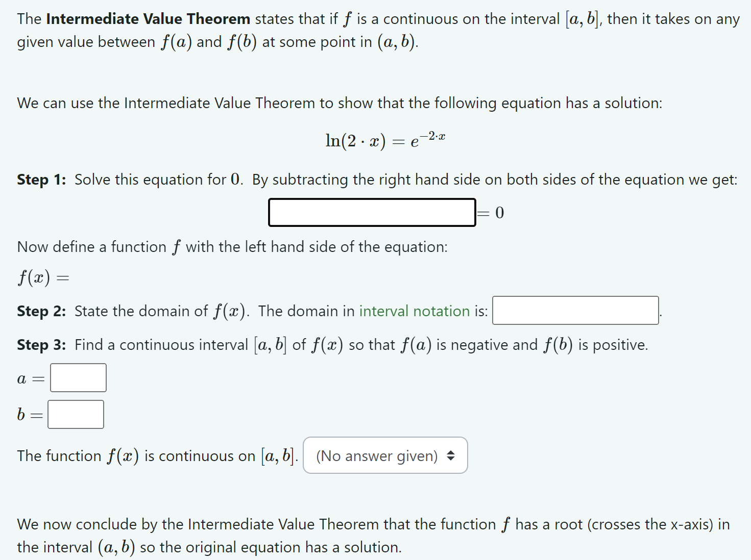 Solved The Intermediate Value Theorem states that if f is a | Chegg.com