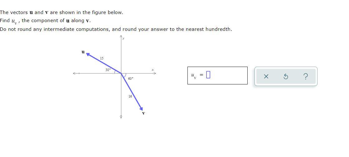Solved Find u! The vectors u and v are shown in the figure | Chegg.com