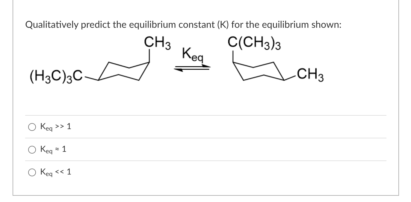 Solved Qualitatively predict the equilibrium constant (K) | Chegg.com
