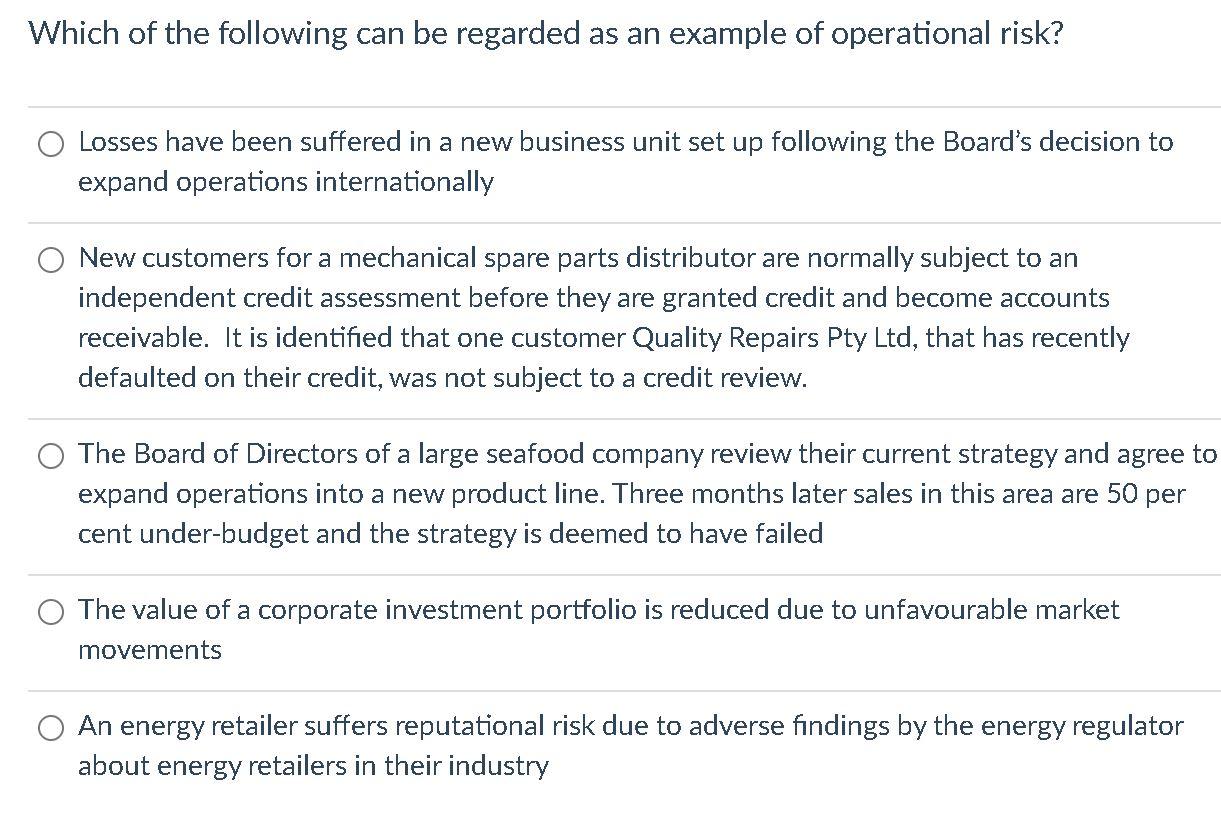 Solved Which of the following can be regarded as an example | Chegg.com