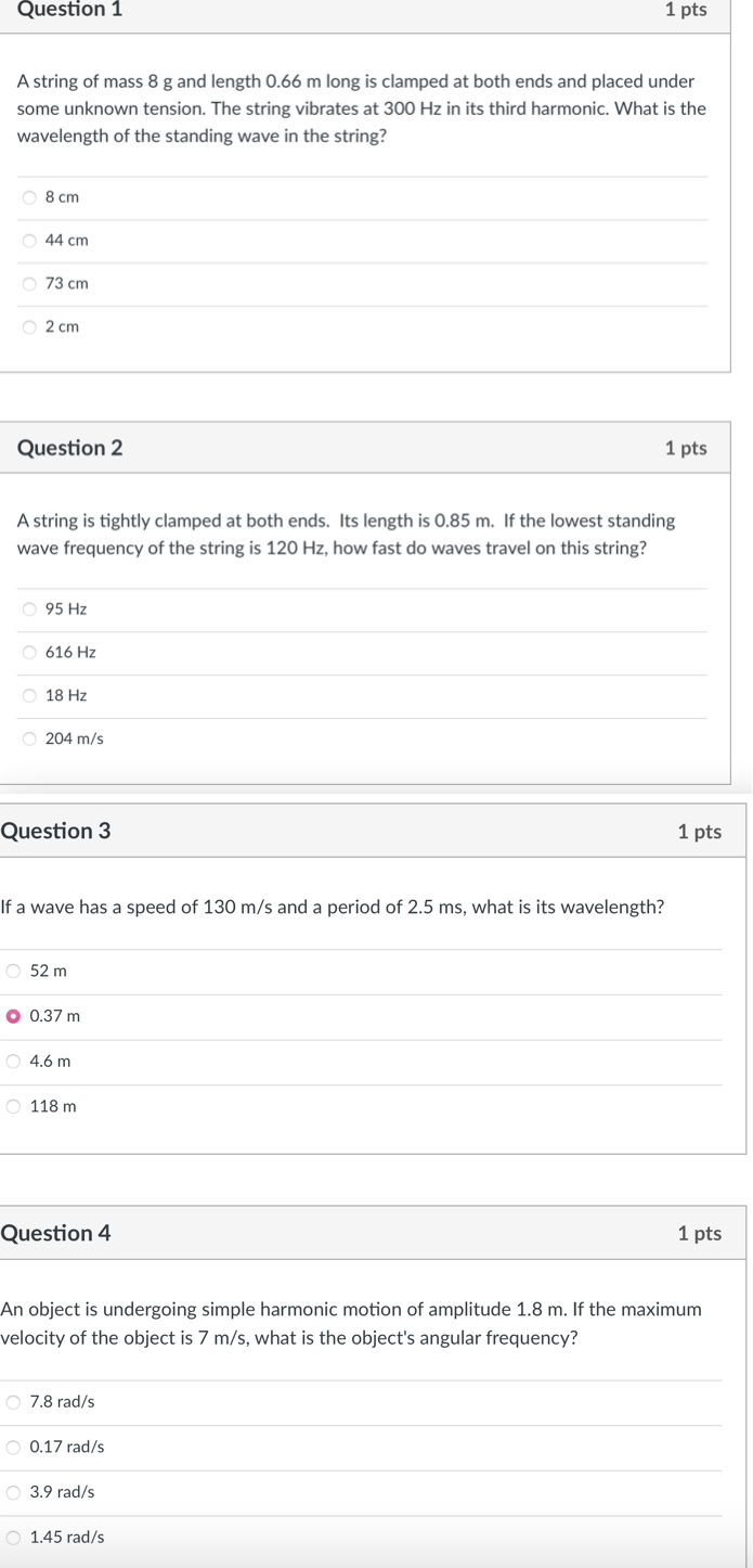 Solved A string of mass 8 g and length 0.66 m long is | Chegg.com