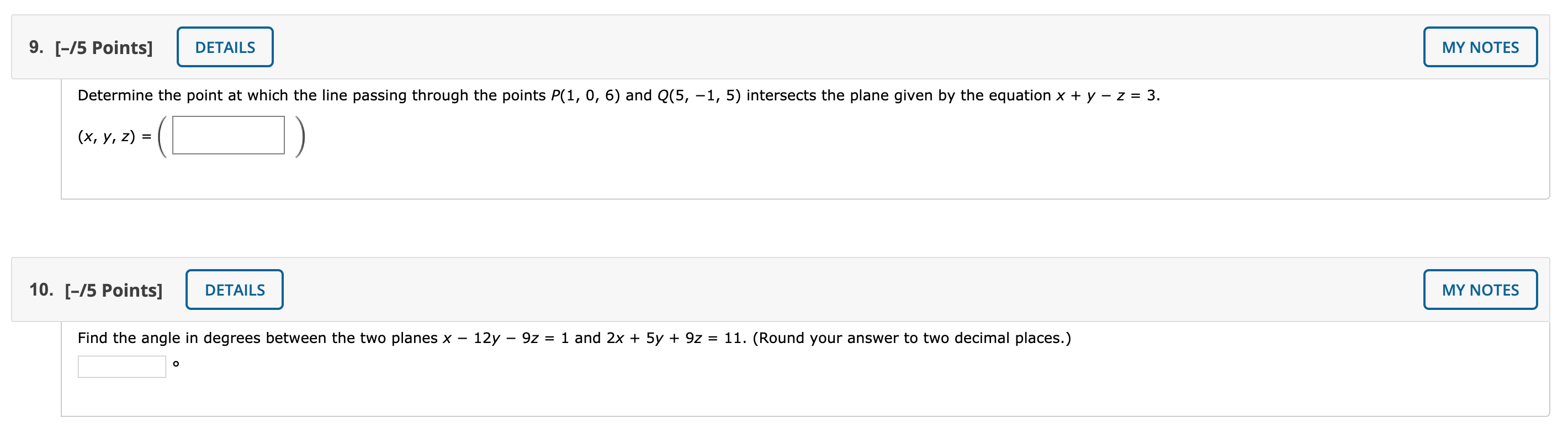 Solved Determine the point at which the line passing through | Chegg.com