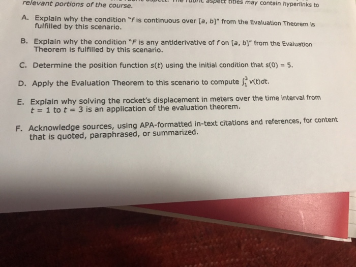 Solved CALCULUS I Competency 209.6.6:Integration The | Chegg.com