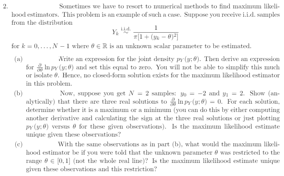 Solved 2. Sometimes we have to resort to numerical methods | Chegg.com
