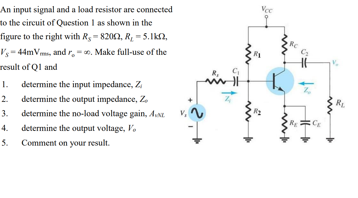 VCC = An input signal and a load resistor are | Chegg.com