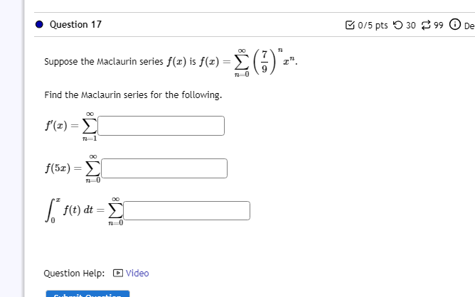 Solved Suppose the Maclaurin series f(x) is | Chegg.com