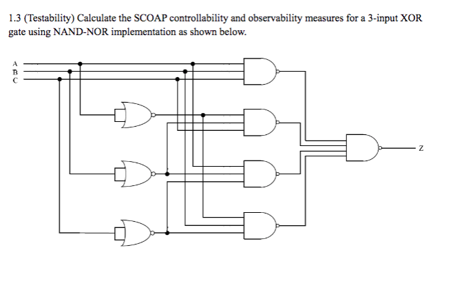 Solved 1.3 (Testability) Calculate the SCOAP controllability | Chegg.com
