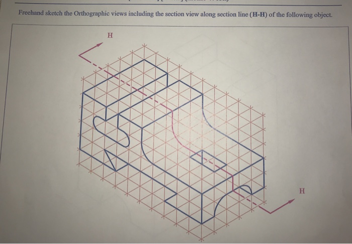 Solved Freehand sketch the Orthographic views including the | Chegg.com
