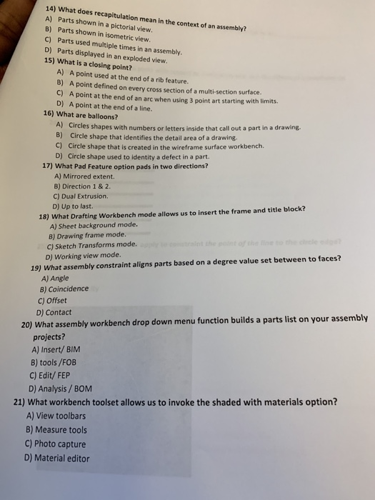 Solved 14) What does recapitulation mean in the context of | Chegg.com